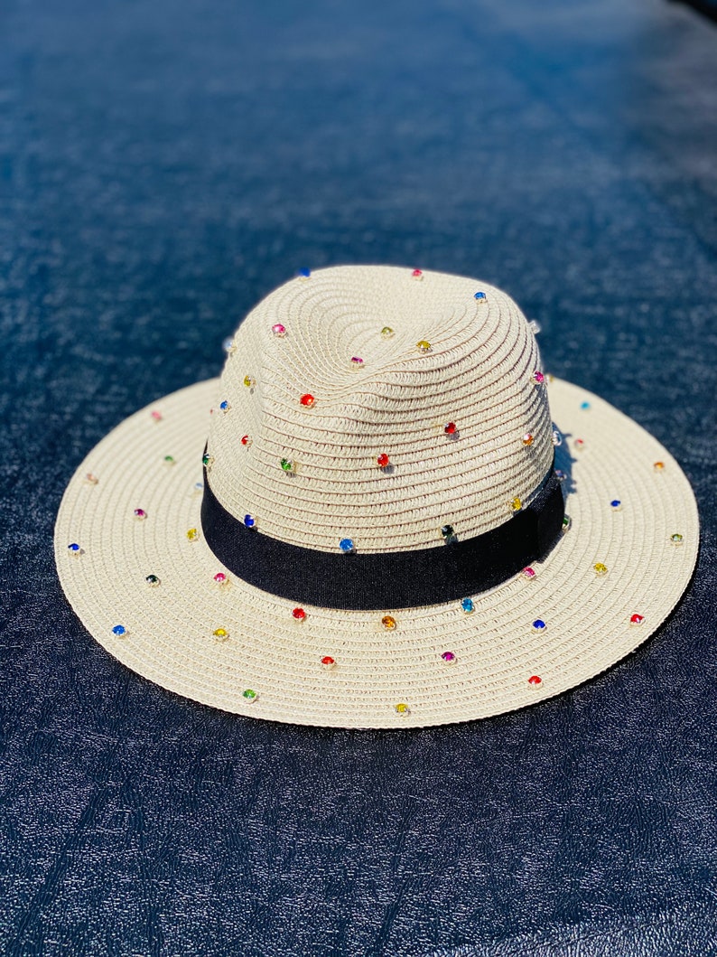 Custom Bling Hat, Rhinestone Beach Embellishment Hat for Women ...