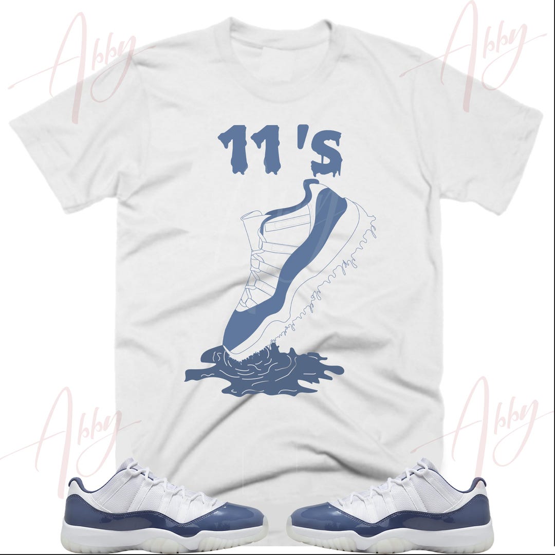 Shoe Dripping Shirt to Match Jordan 11 Low Diffuse Blue Sneaker Tee - Etsy
