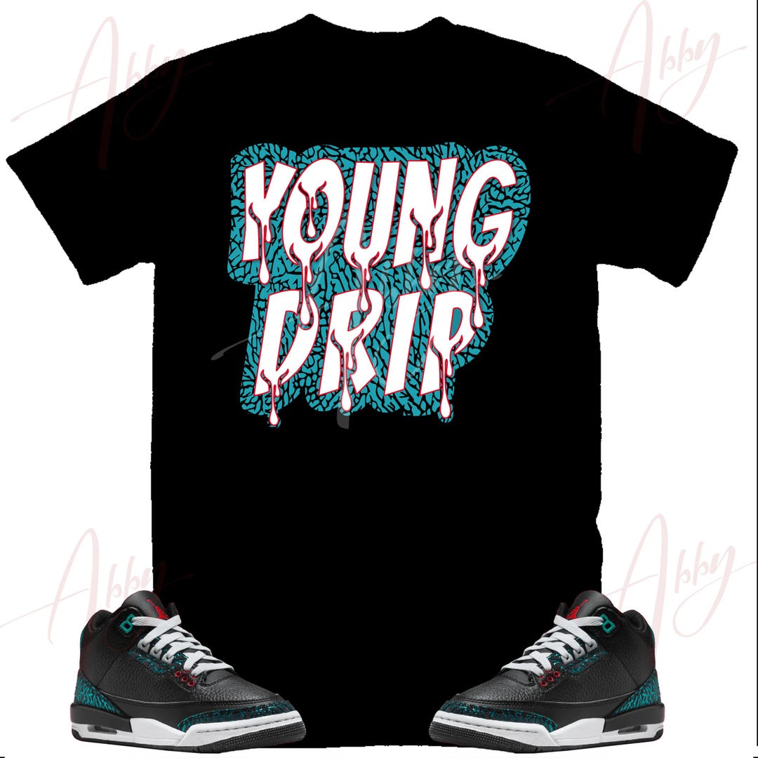 Young Drip Shirt to Match Jordan 3 Moto, Retro 3 Moto 2 Face Bear Shirt ...
