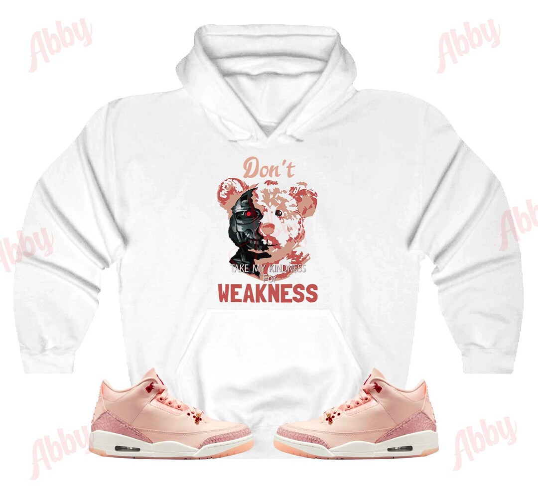 2 Face Bear Hoodie to Match Jordan 3 Valentine Day, Retro 3 Valentine ...