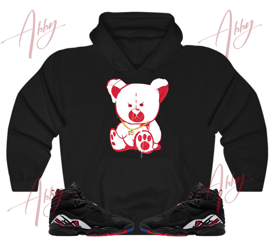 Teddy Bear Hoodie to Match Jordan Retro 8 Playoffs, Retro 8 Playoffs ...