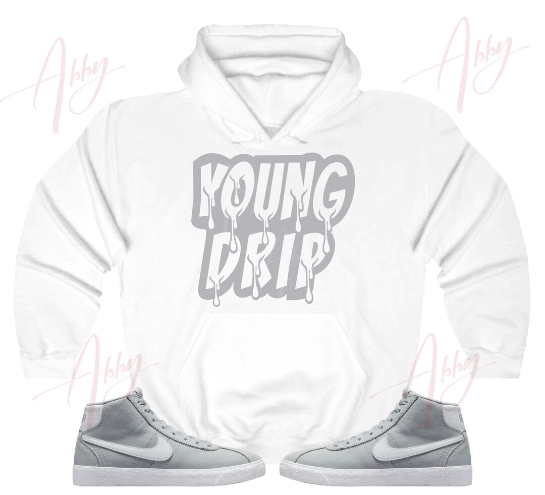 Young Drip Hoodie to Match Blazer Wolf Grey ,blazer Wolf Grey Hoodie ...