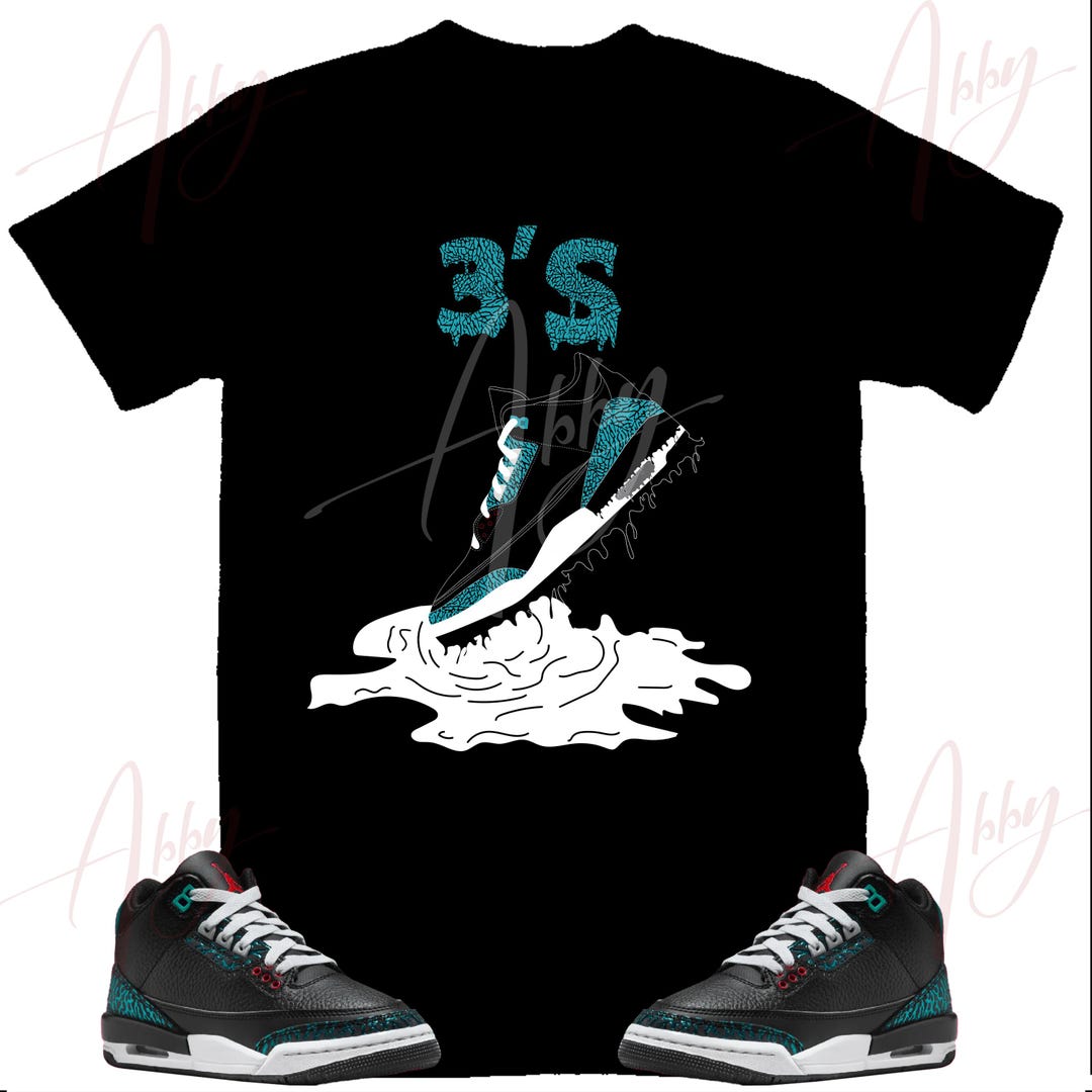 Shoe Dripping Shirt to Match Jordan 3 Moto, Retro 3 Moto Shoe Dripping ...