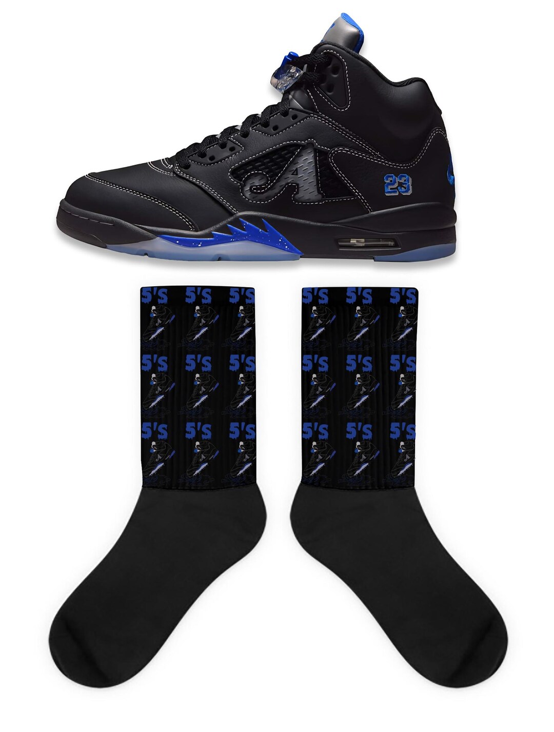 Shoe Dripping Socks to Match Jordan 5 Awake NY, Retro 5 Awake NY Socks ...