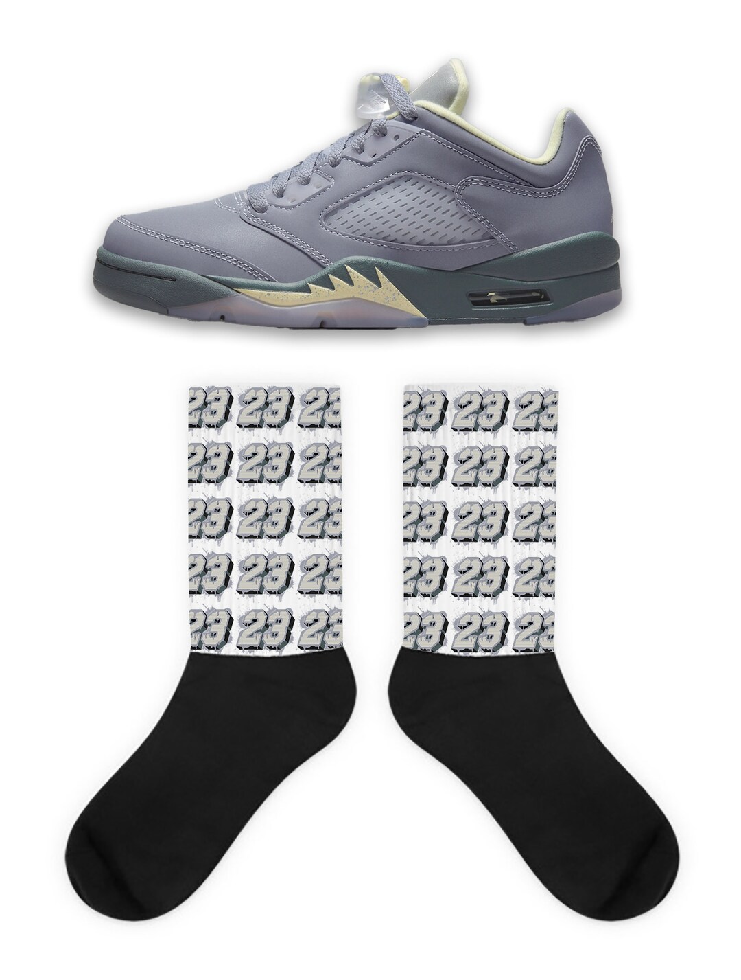 23 Socks to Match Jordan Retro 5 Indigo Haze, Retro 5 Indigo Haze Socks ...