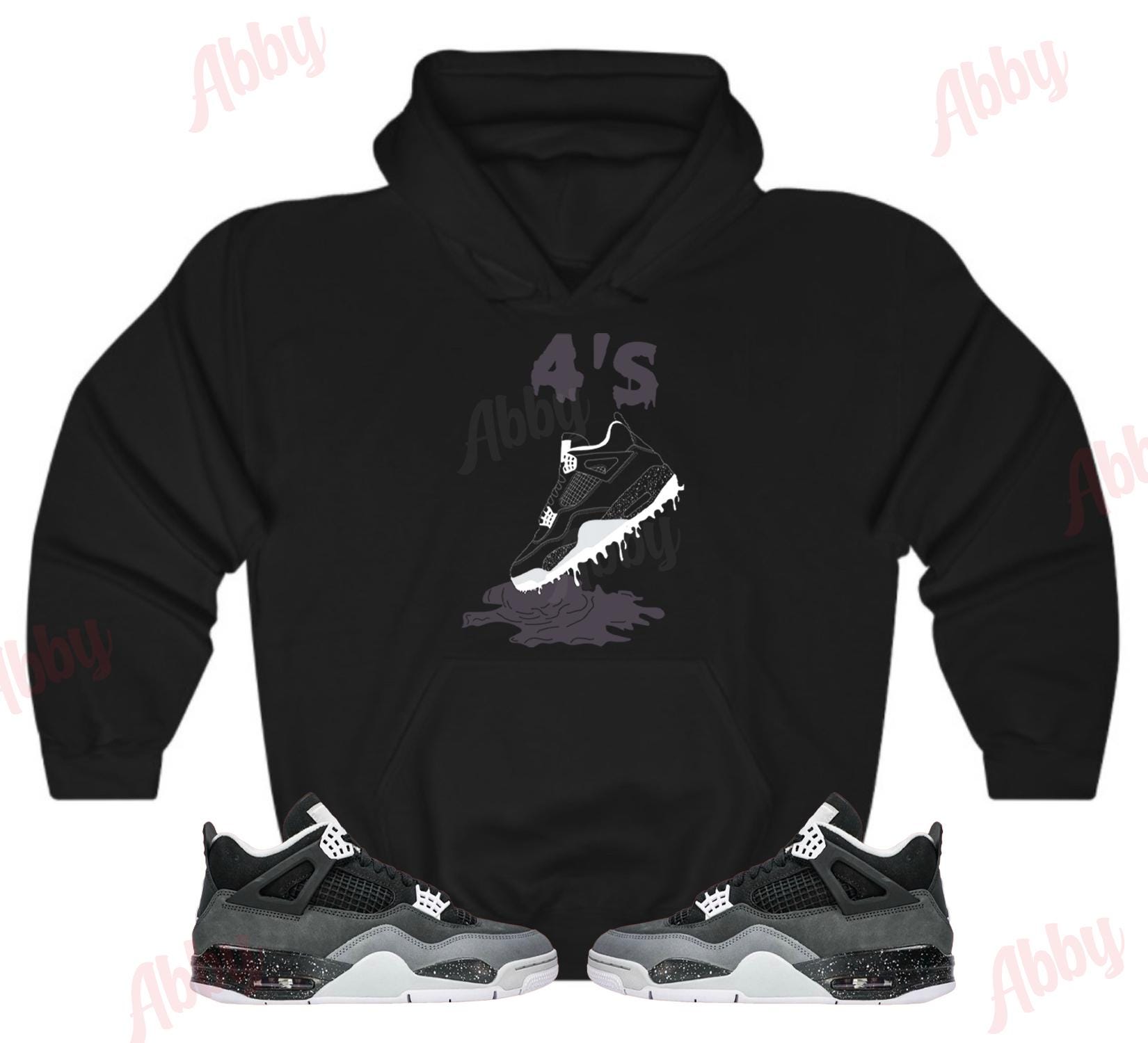 Shoe Dripping Hoodie to Match Jordan 4 Fear, Retro 4 Fear Hoodie, Fear ...