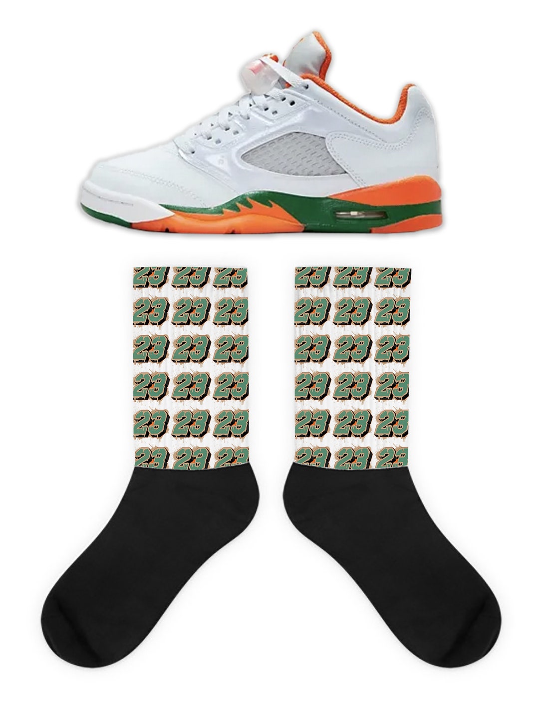 23 Socks to Match Retro 5 Miami, Jordan 5 Miami Socks, Miami 5s Sneaker ...