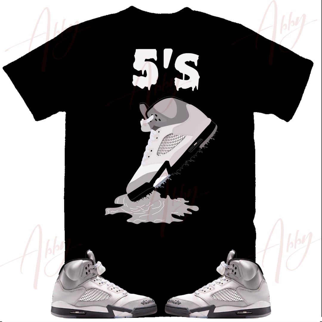 Shoe Dripping Shirt to Match Jordan 5 Wing Silver, Retro 5 Wing Silver ...