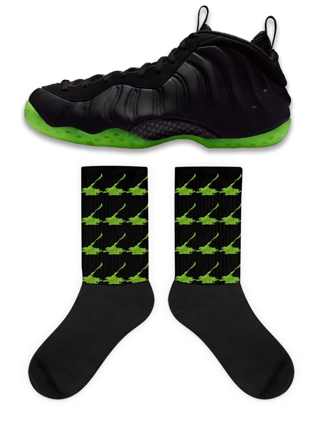 Shoe Dripping Socks to Match Black Volt Foamposites, Foamposite Black ...
