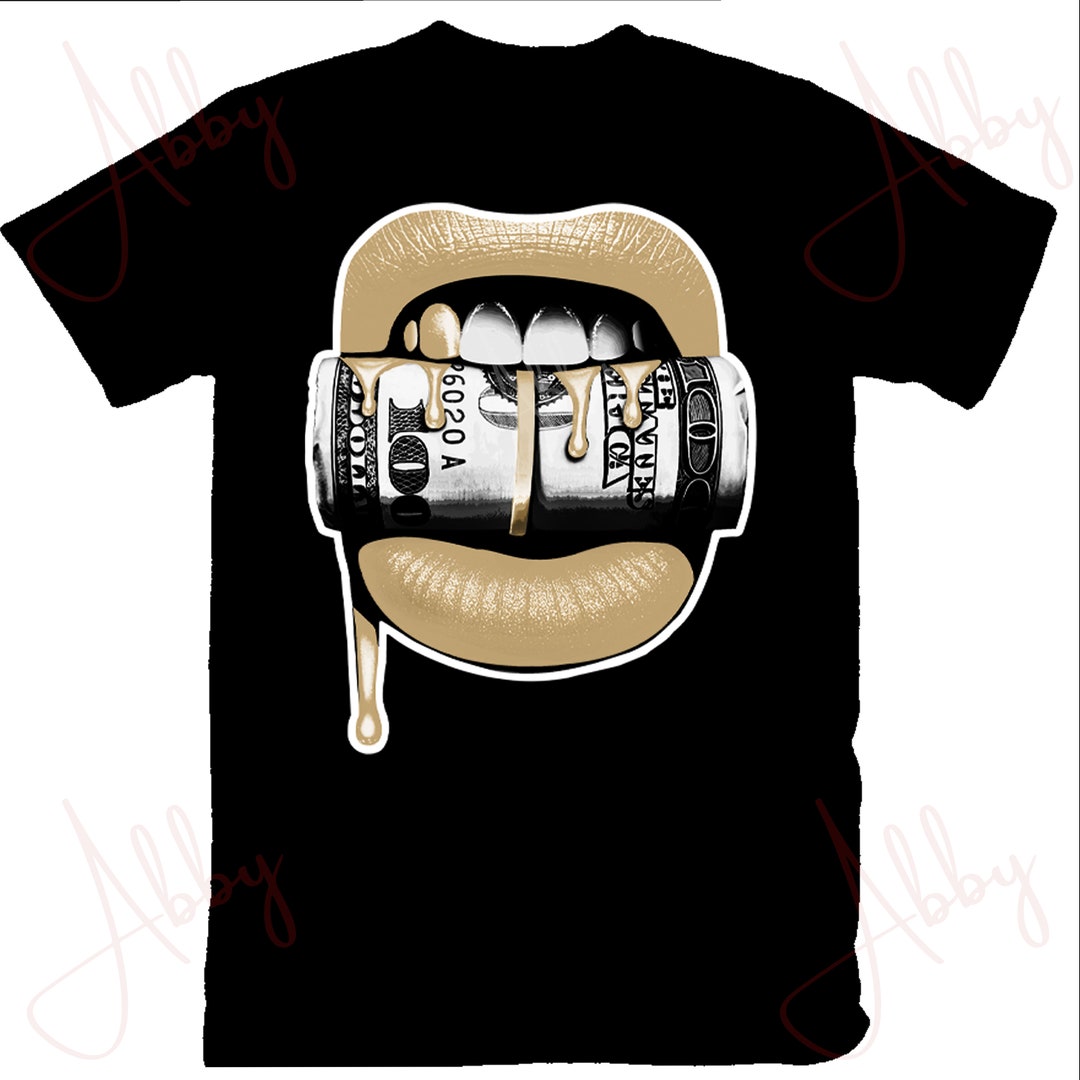 Dollar Bite Shirt to Match Retro 1 Black and Gold, Jordan 1 Black and ...