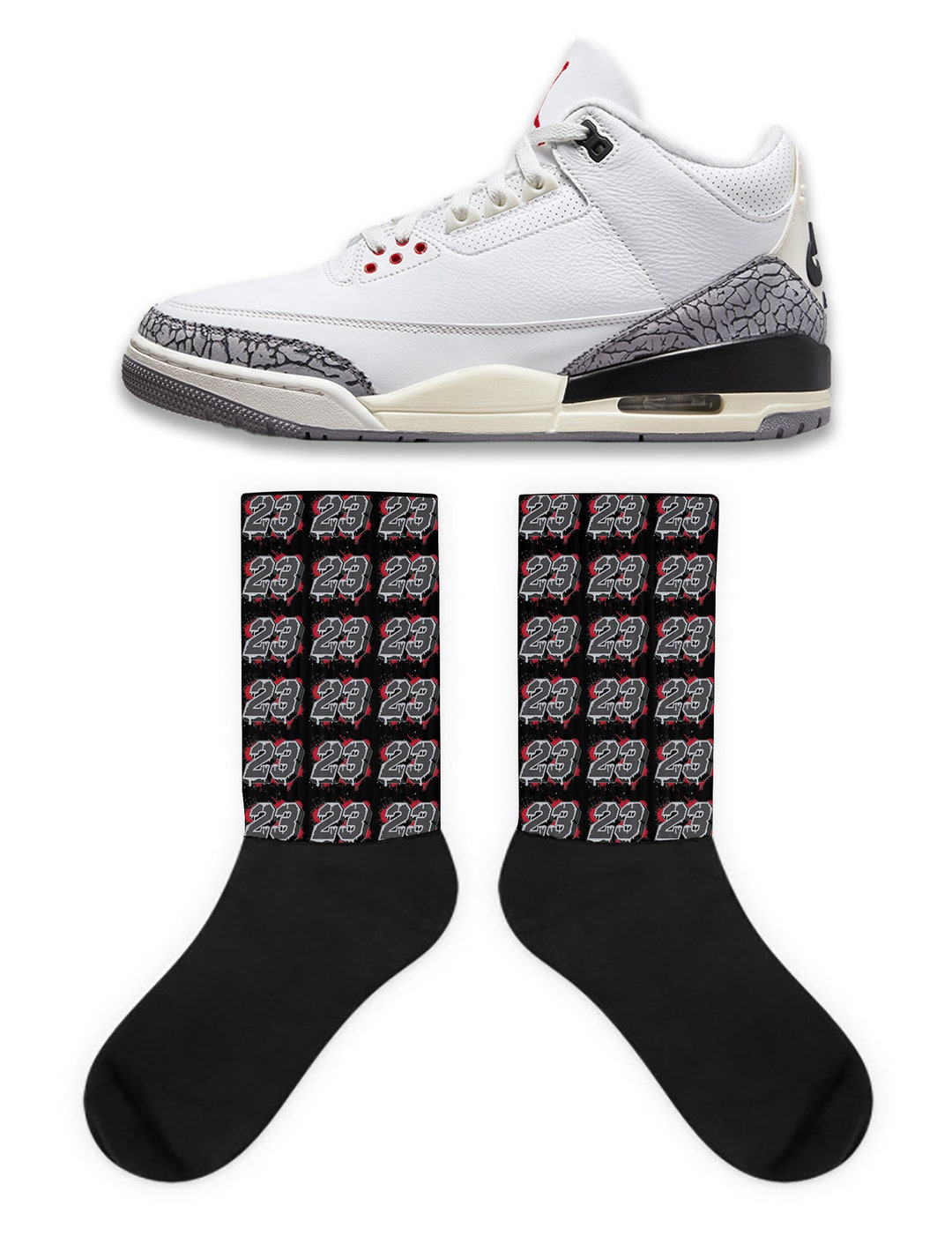 23 Socks to Match Jordan 3s White Cement Reimagined, Retro 3 White ...