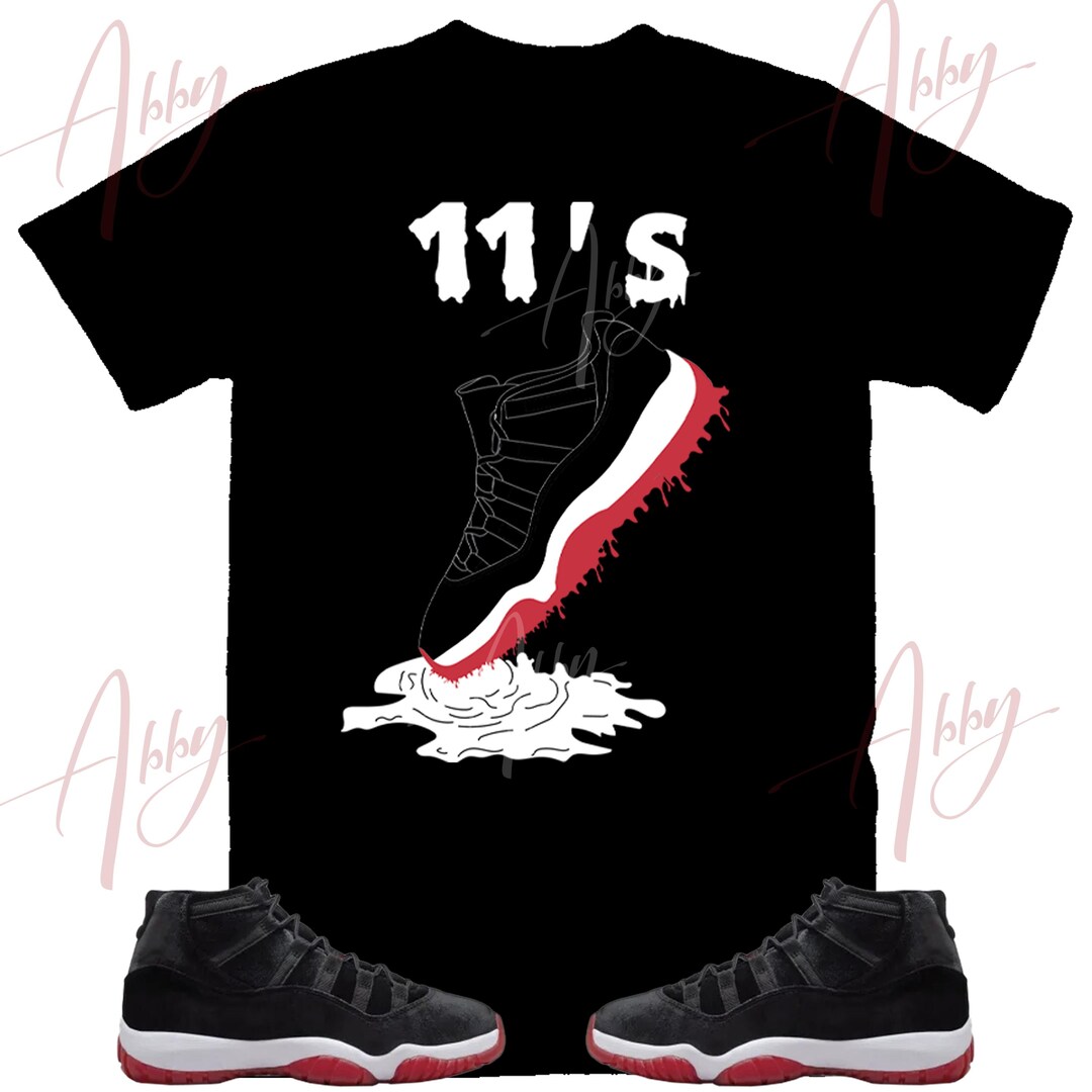 Shoe Dripping Shirt to Match Jordan 11 Bred Velvet, Retro 11 Bred ...