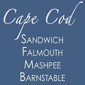 12" X 36" CAPE COD TOWNS - Great Sign for a Special Place in Your Home ...