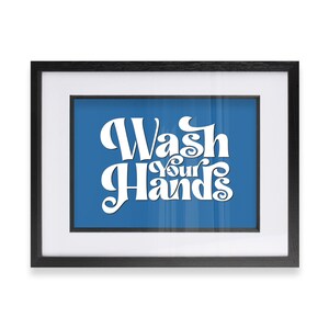 Wash Your Hands Poster - Wash Your Hands Retro Wall Art Print, Bathroom ...