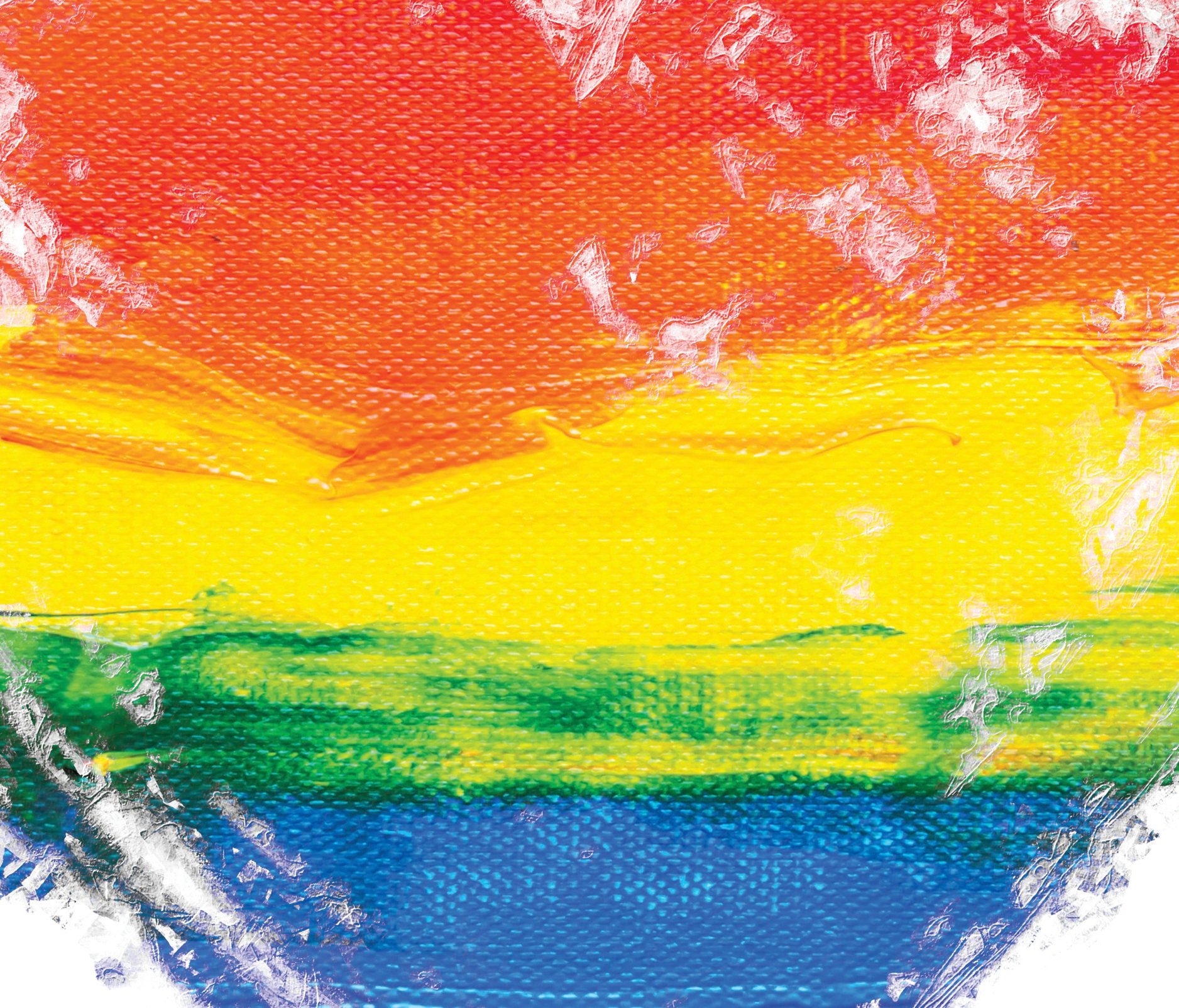 Distressed Effect Rainbow Painted Canvas Textured Heart Wall | Etsy