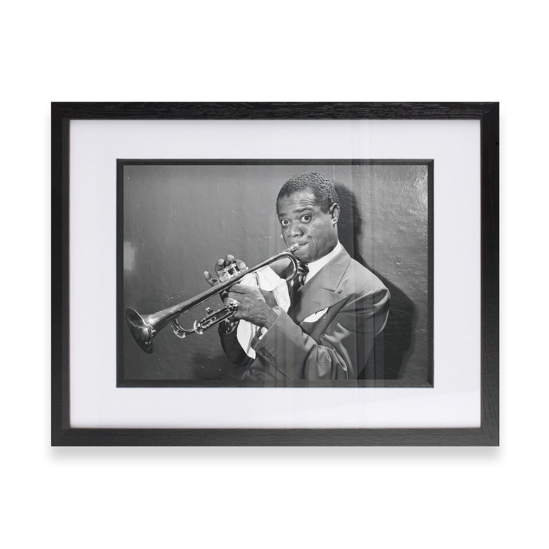 Louis Armstrong Print Louis Armstrong Poster Black White Remastered