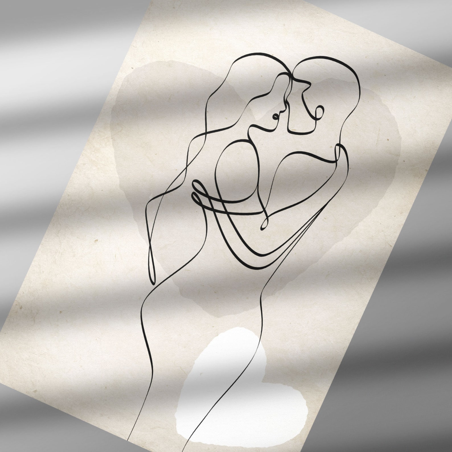 Elegant Couple Line Drawing Wall Art Print Abstract Line - Etsy UK