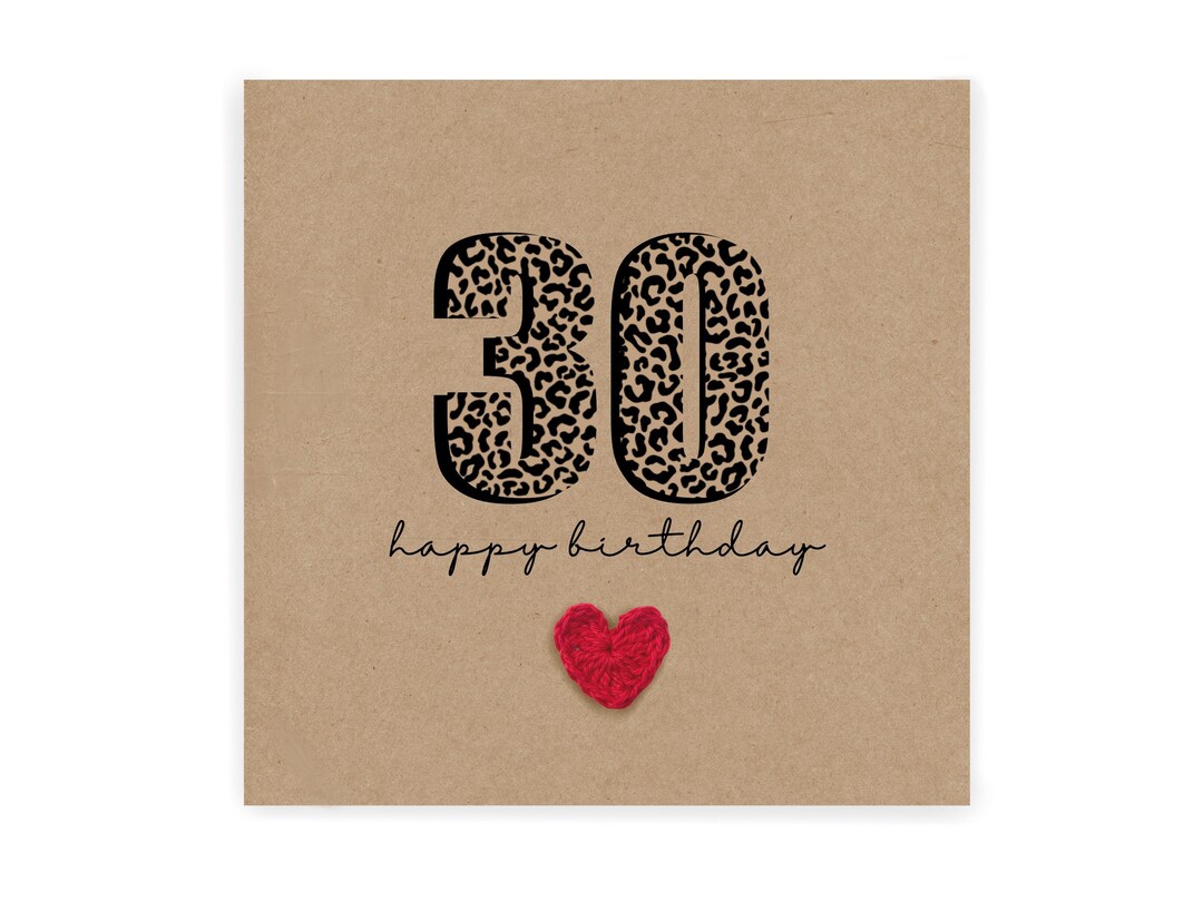 30 Birthday Card, Simple Birthday Card, Any Age, Husband, Wife, Best ...