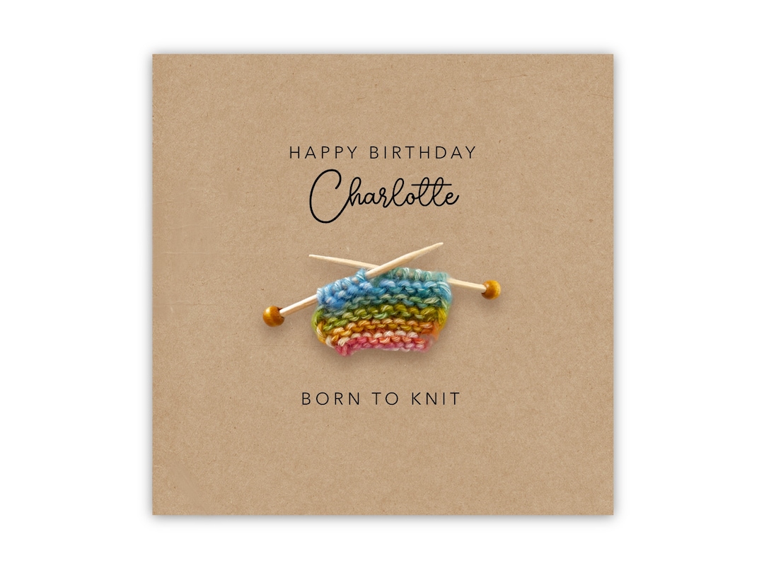 Personalised Knitters Birthday Card, Funny Knitting Birthday Card With ...