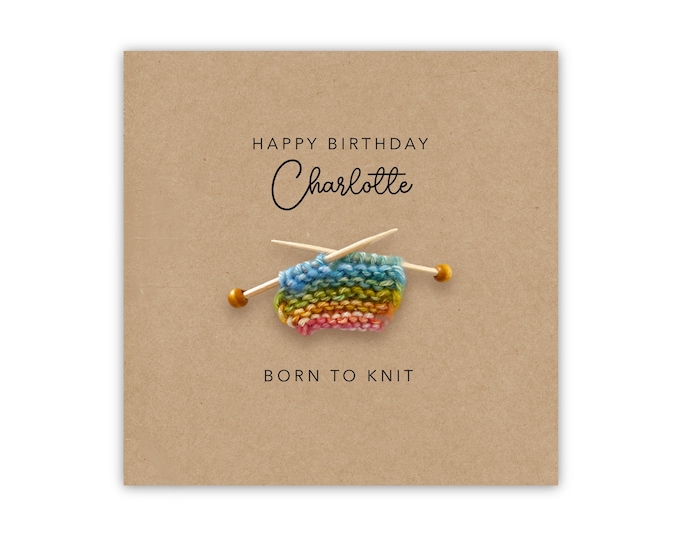Personalised Knitters Birthday Card, Funny Knitting Birthday Card With ...