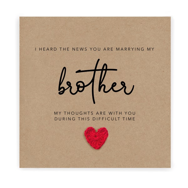 Funny Brother Engagement Card - Etsy