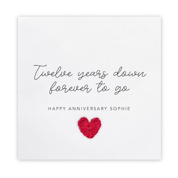 12th Wedding Anniversary Cards - Etsy