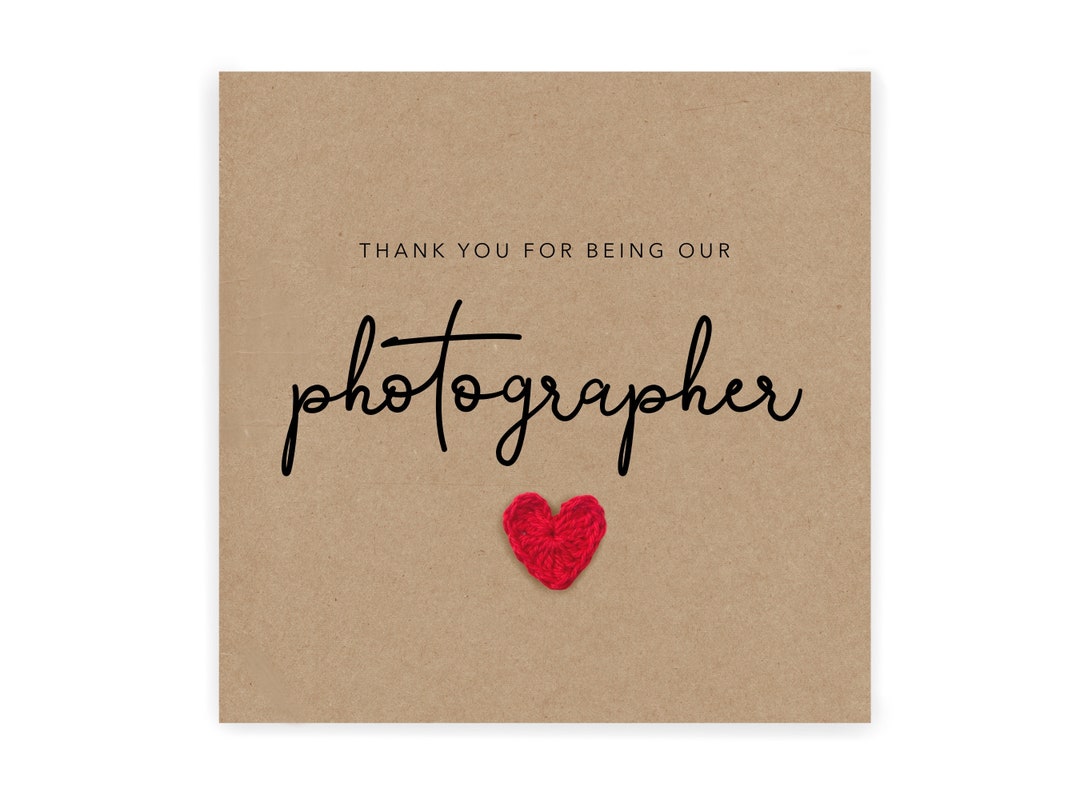 Thank You for Being Our Photographer, Wedding Party Thank You Card ...