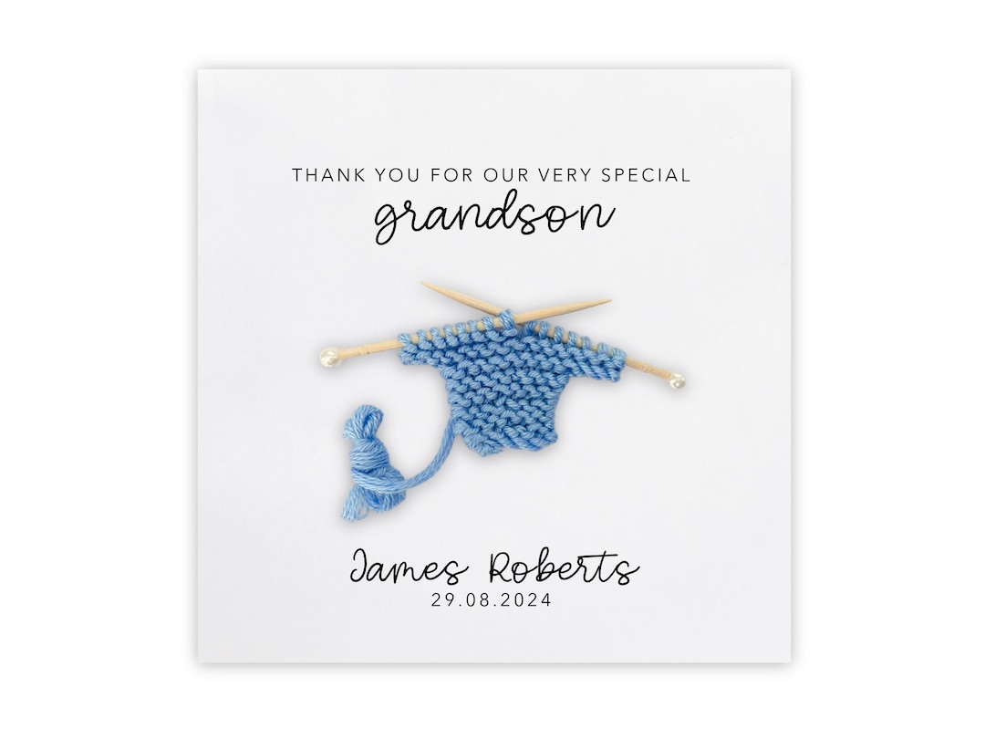 Personalised Thank You for New Grandson New Baby Card, Grandson Card ...