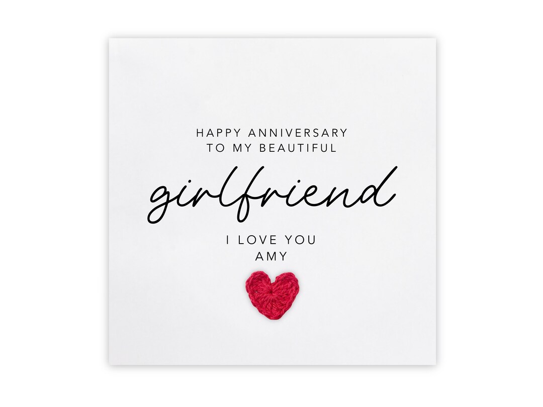Happy Anniversary Girlfriend, Personalised Anniversary Card ...