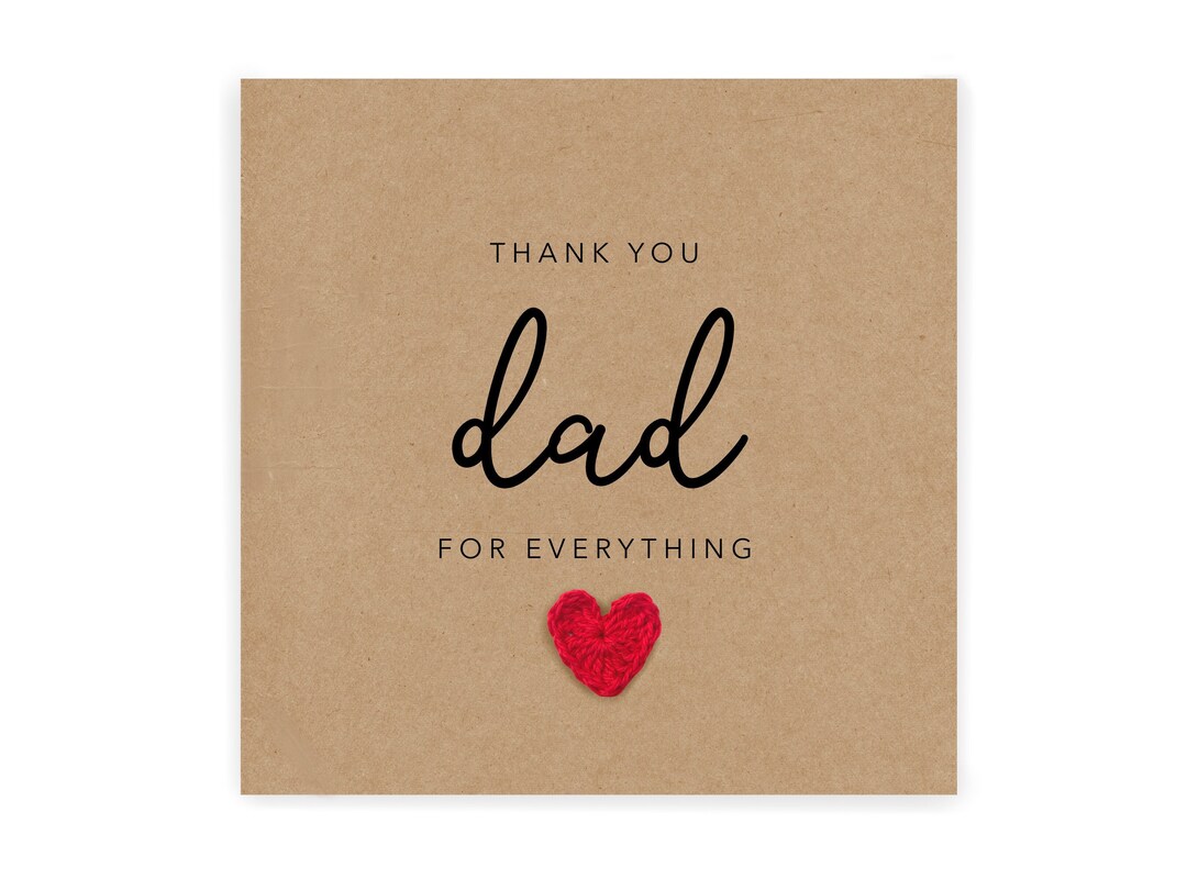 Special Dad Thank You Card, Cute Fathers Day Card, Best Dad Card, Daddy ...