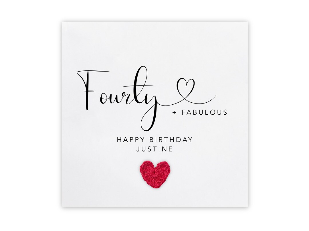 Personalised 40th Birthday Card, Fabulous and 40 Birthday Card, 40th ...
