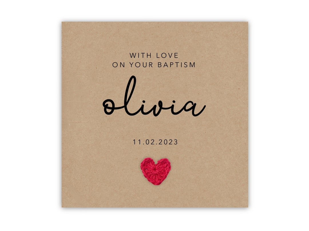 Baptism Card for Daughter Son, Personalised Baptism Card, Baptism Card ...