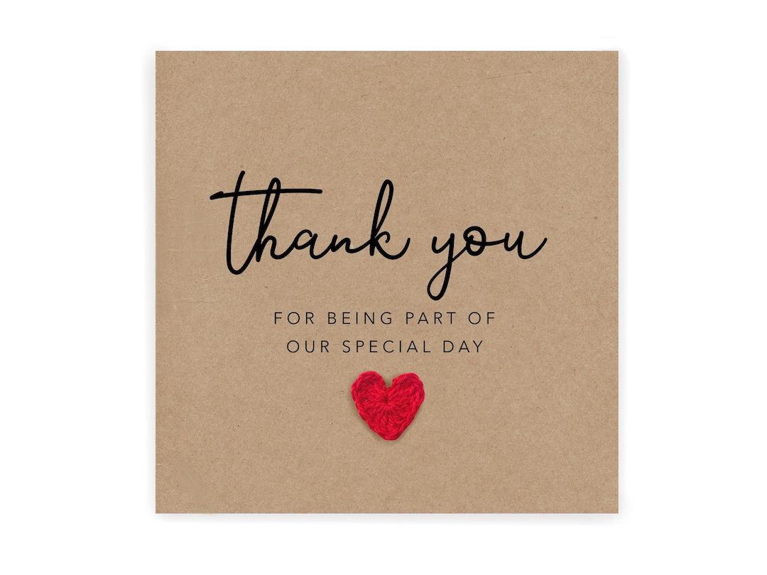 Thanks You for Being Part of Our Special Day, Thanks for Being Part ...