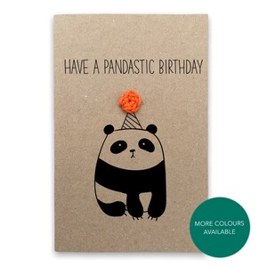 Funny Panda Birthday Card Pun Card Happy Panda Birthday Funny Pun Card ...