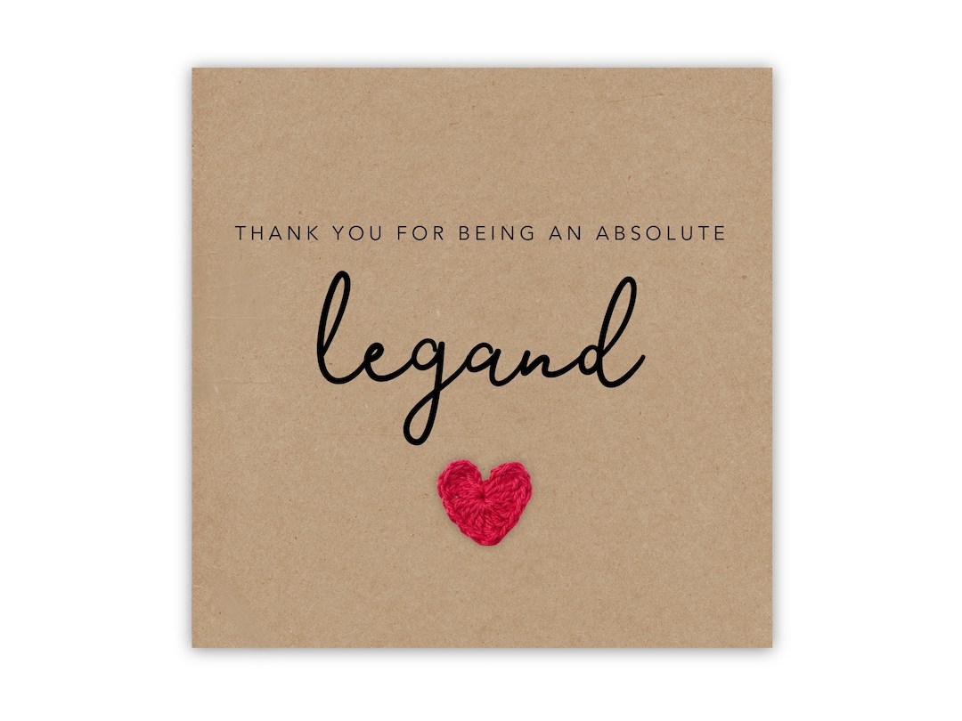 Funny Thank You Card, Thanks for Being an Absolute Legend Thank You ...