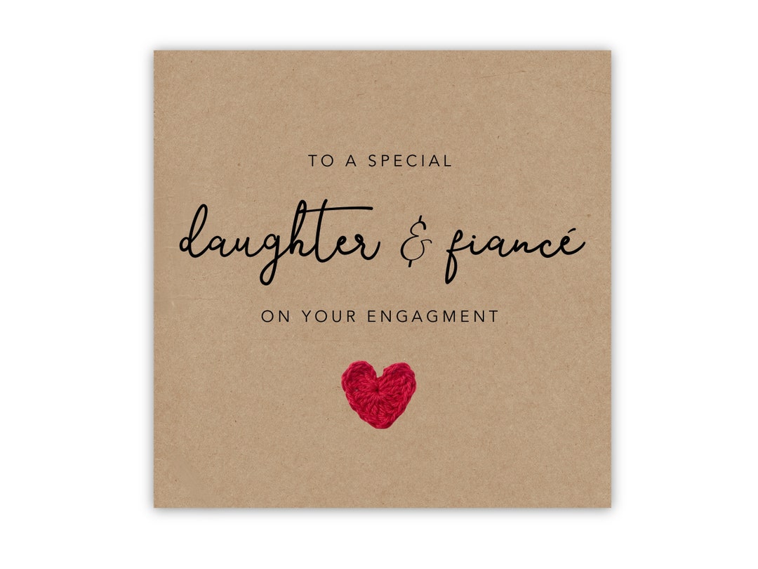 Daughter & Fiancé Engagement Card, Engagement Card for Daughter, Happy ...