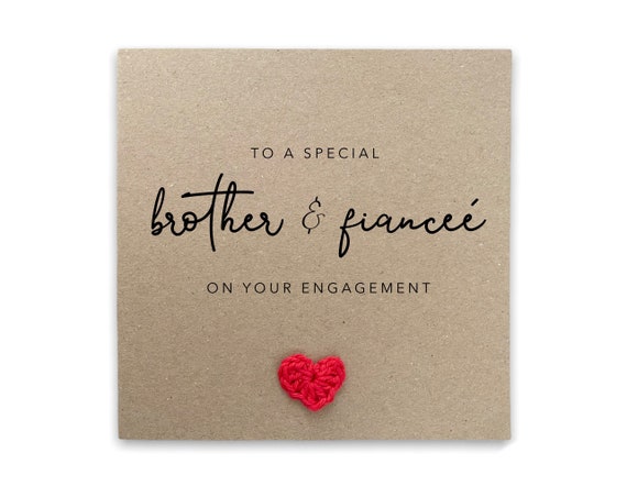 Brother & Fiancée Engagement Card Engagement Card for | Etsy