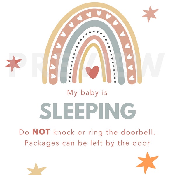 Sleeping Baby Sign Printable - Etsy