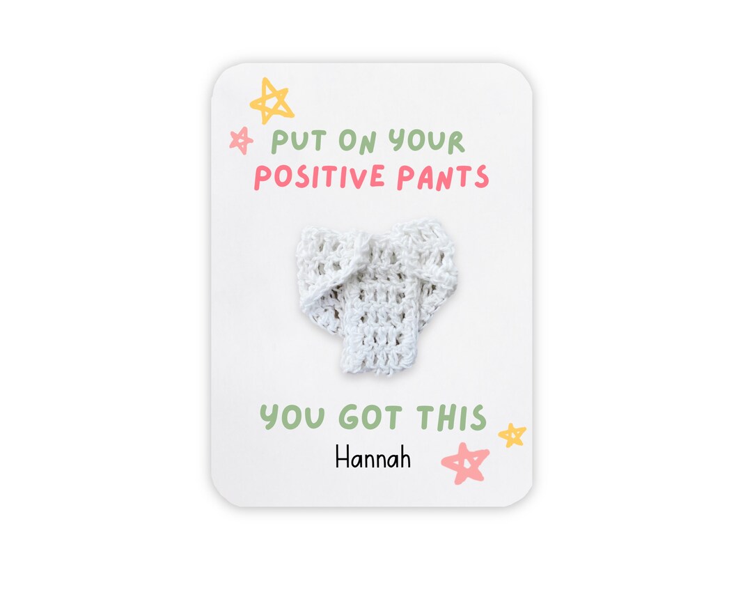 Positive Pants Keepsake, Mental Health, Well-being Gift, Positivity ...