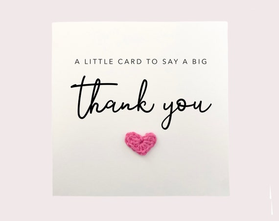 Simple Thank You Card Little Card to Say A Big Thank You | Etsy
