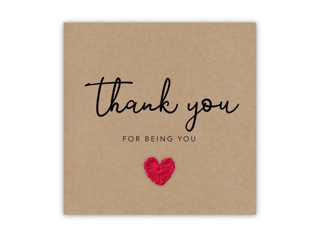Best Friend Thank You Card, Thank You for Being You, for Best Friend ...