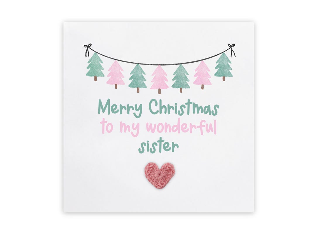 Sister Christmas Card, Christmas Card for Sister, Sister Xmas Card ...