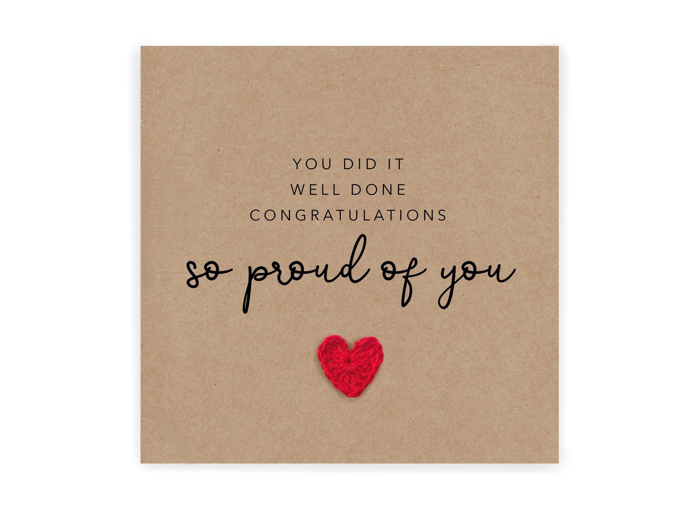 You Did It, Well Done, Congratulations, so Proud of You Card, New Job ...