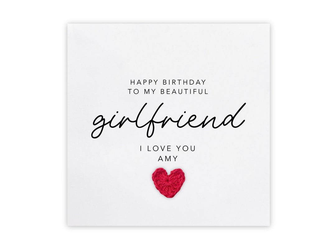 Personalised Happy Birthday to My Girlfriend Card, Birthday Card, Birthday Card for Girlfriend ...