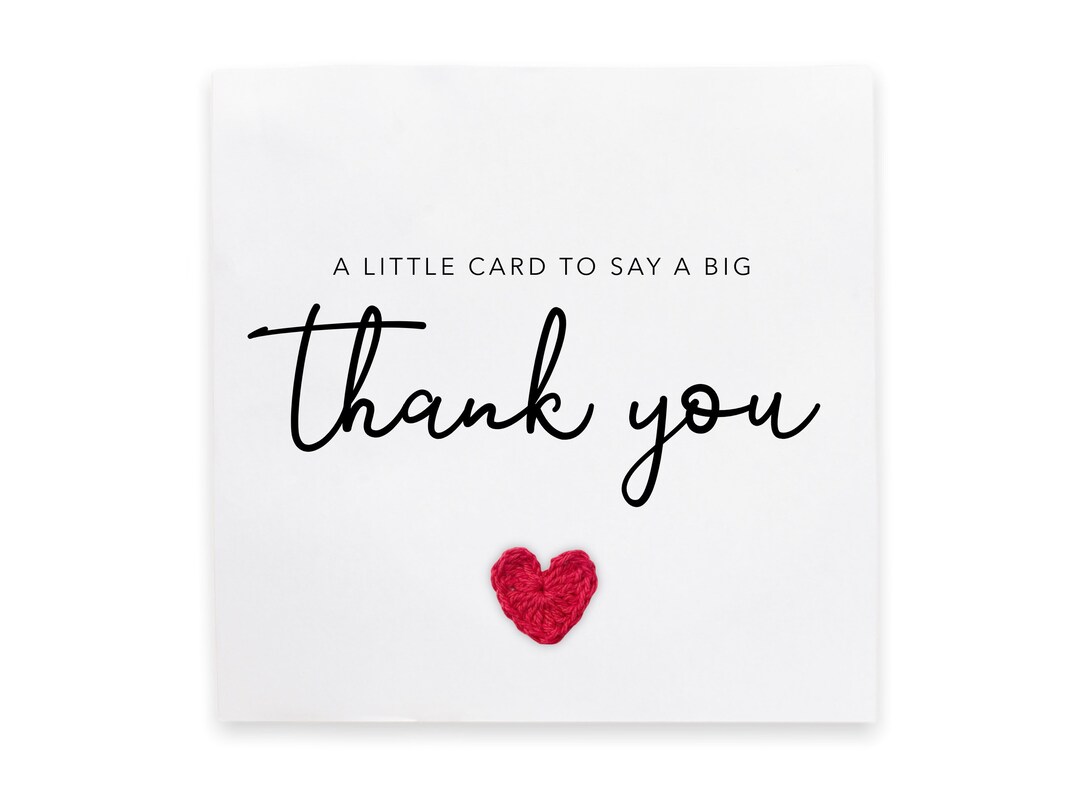 Simple Thank You Card, Little Card to Say A Big Thank You, Supportive ...