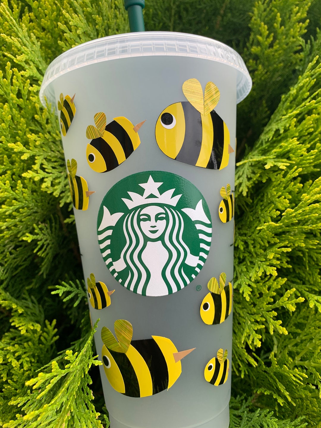 Bumble Bee Starbucks Cup Bumble Bee Cold Cup 24oz Cup With Straw New ...
