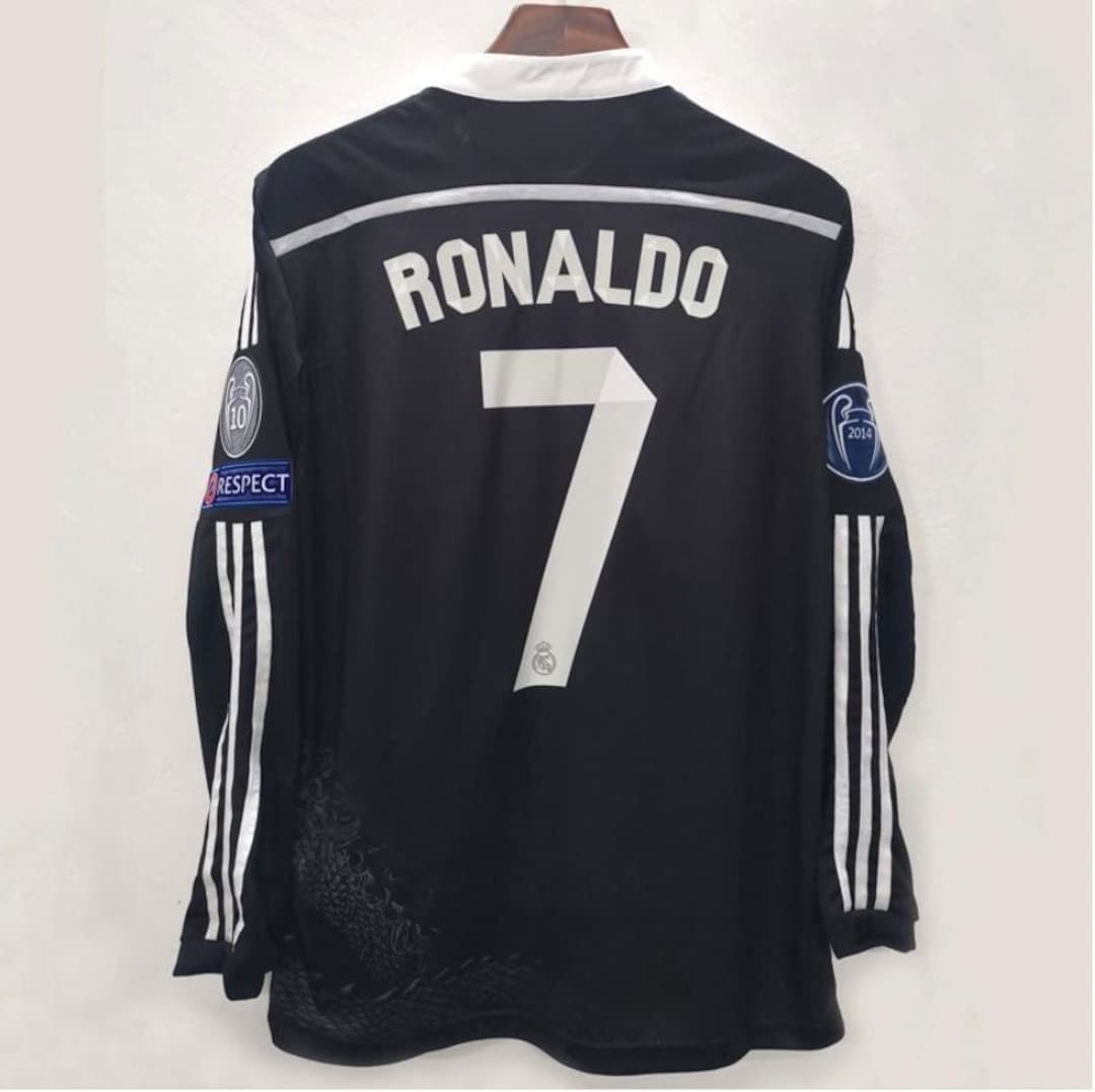 Real Madrid Long Sleeve 14/15 Away Ronaldo Black Jersey / - Etsy