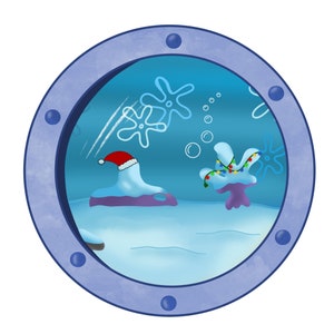 Spongebob Window Into Bikini Bottom Sticker NEW Spooky | Etsy