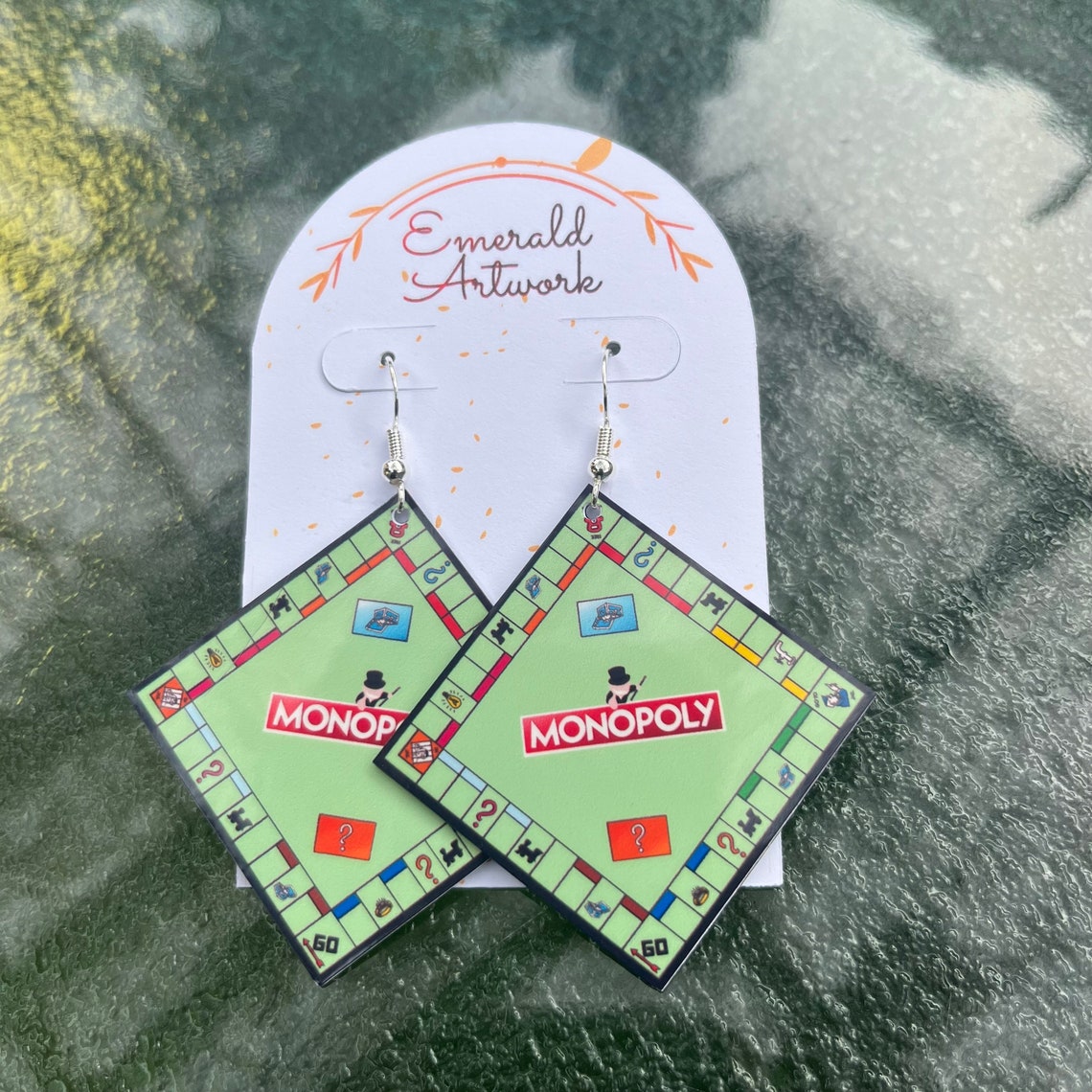 Monopoly Board Game Dangle Earrings - Etsy