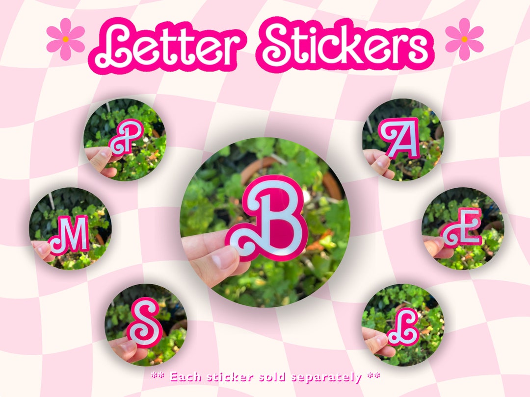 Retro Pink Font Letter Sticker - Pick Your Letter - Etsy